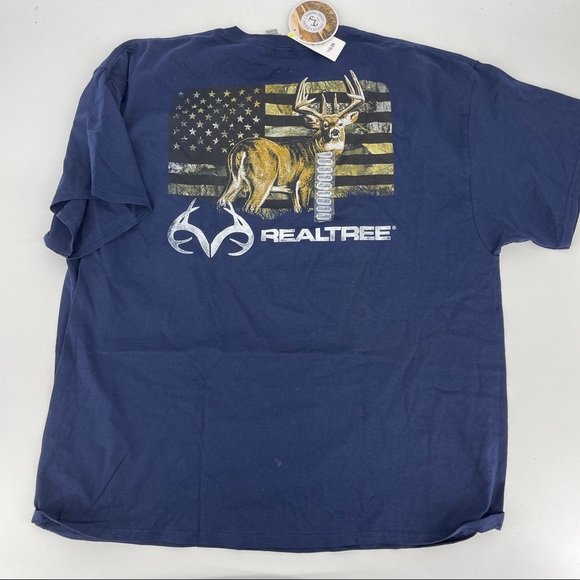 Realtree | Shirts | Realtree Mens Flag Deer Tshirt Blue | Poshmark